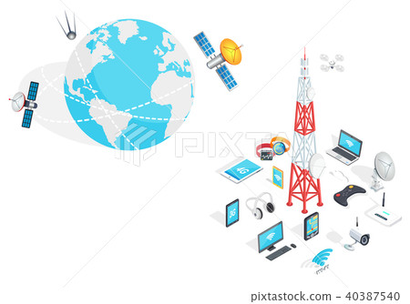 Poster Depicting Earth with Modern Technologies - Stock Illustration ...