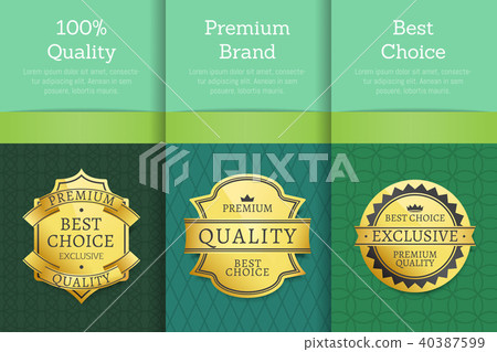 100 Quality Premium Brand Choice Set of Posters - Stock Illustration ...
