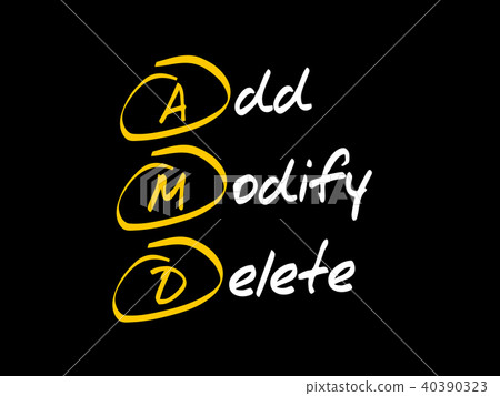 AMD - Add, Modify, Delete, acronym - Stock Illustration [40390323] - PIXTA