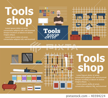 Tools shop banners with instruments - Stock Illustration [40394224] - PIXTA
