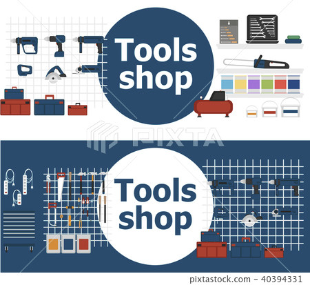 Tools shop banners with instruments - Stock Illustration [40394331] - PIXTA