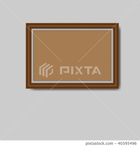 Brown blank photo frame isolated on gray - Stock Illustration [40395496 ...