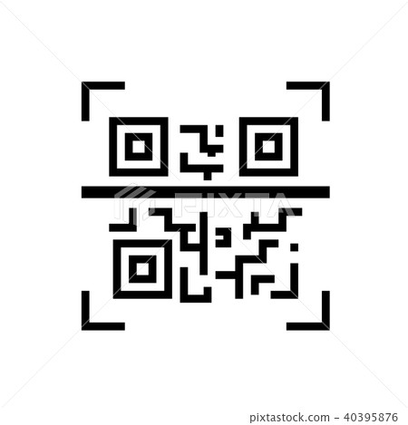 QR code - line design single isolated icon - Stock Illustration ...