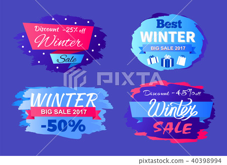 Discounts Best Winter Sale 2017 Special Offer Set - Stock Illustration ...