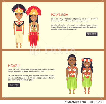 Polynesia and Hawaii Set on Vector Illustration - Stock Illustration ...