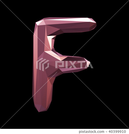 Capital latin letter F in low poly style... - Stock Illustration ...