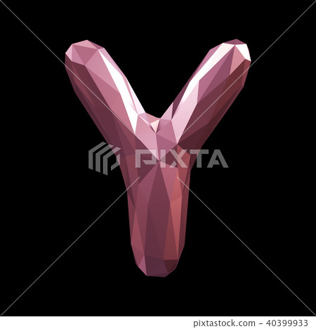 Capital latin letter Y in low poly style... - Stock Illustration ...