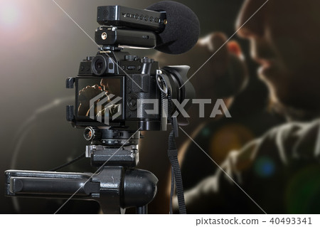 Professional digital Mirrorless camera with microphone recording video ...