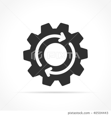 gear with arrows icon on white background - Stock Illustration ...