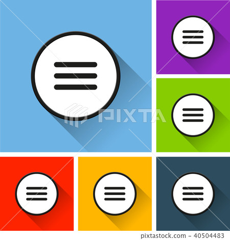 menu expand icons with long shadow-插圖素材 [40504483] - PIXTA圖庫
