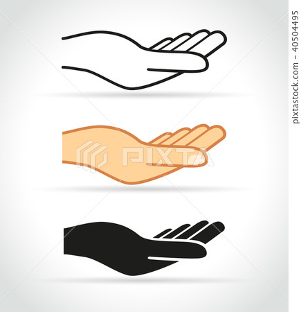 open hand icons on white background - Stock Illustration [40504495] - PIXTA