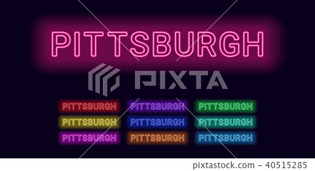 Neon name of Pittsburgh city - Stock Illustration [40515285] - PIXTA