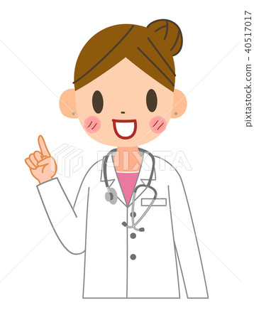 Female doctor pointing - Stock Illustration [40517017] - PIXTA