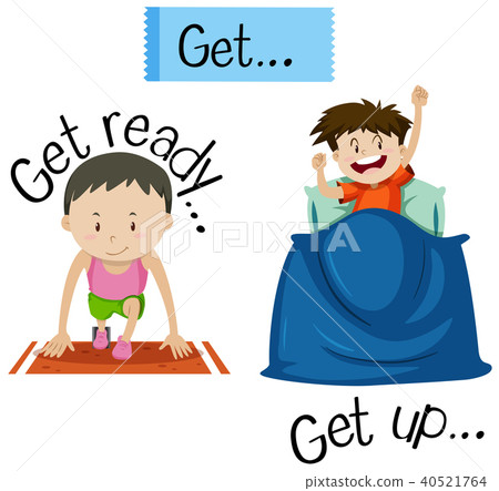 Wordcard for get ready and get up-插圖素材 [40521764] - PIXTA圖庫