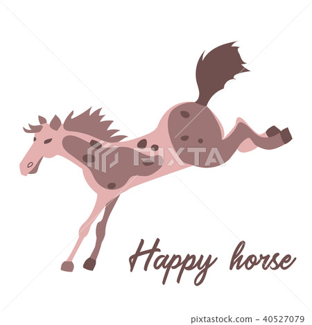Happy horse vector illustration in cartoon style. - Stock Illustration ...