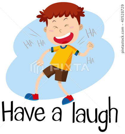 A boy laugh on White Background - Stock Illustration [40528729] - PIXTA