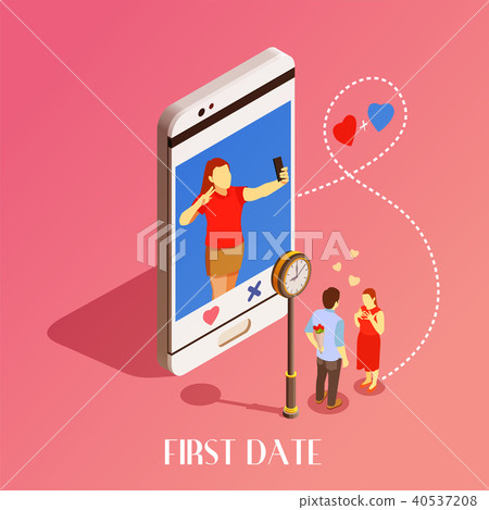 First Date Isometric Design Concept - Stock Illustration [40537208] - PIXTA