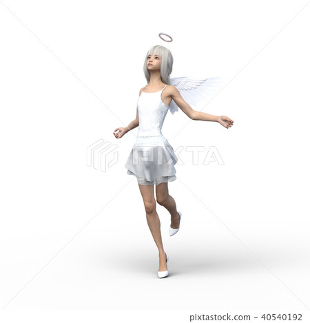 Cute angel fairy fairy perming3DCG illustration... - Stock Illustration ...