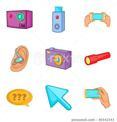 Useful device icons set, cartoon style - Stock Illustration [40542543 ...
