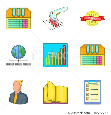 Business of the future icons set, cartoon style - Stock Illustration ...