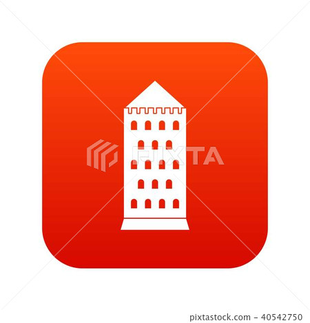 Ancient building icon digital red - Stock Illustration [40542750] - PIXTA