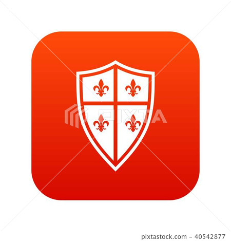 Royal shield icon digital red - Stock Illustration [40542877] - PIXTA