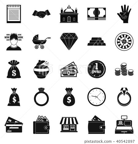 Endowment icons set, simple style - Stock Illustration [40542897] - PIXTA
