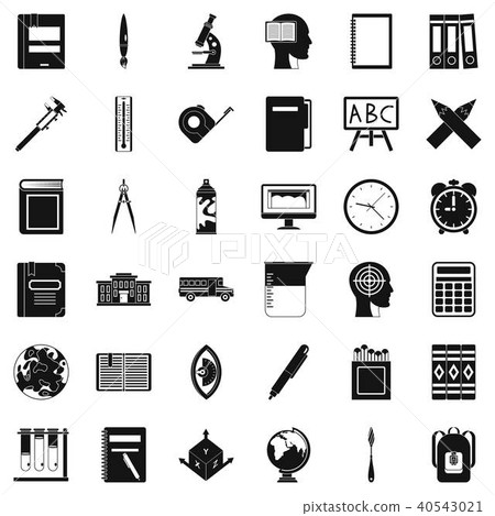 Learning icons set, simple style - Stock Illustration [40543021] - PIXTA