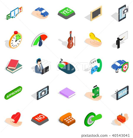 Duologue icons set, isometric style - Stock Illustration [40543041] - PIXTA