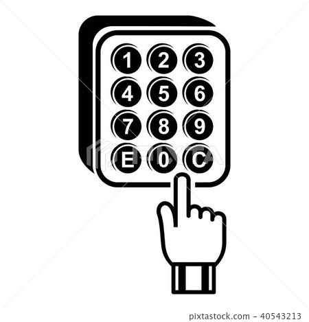 Digital lock icon, simple style. - Stock Illustration [40543213] - PIXTA