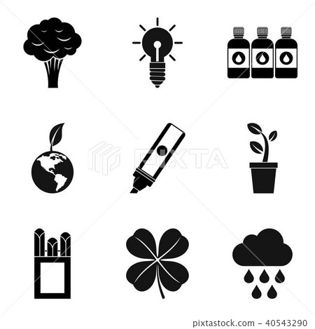 Naturally icons set, simple style - Stock Illustration [40543290] - PIXTA