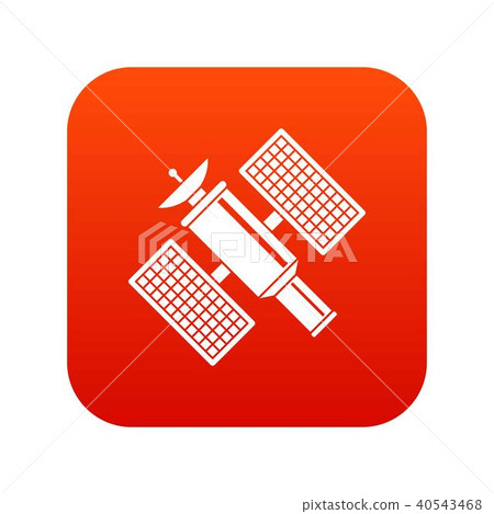 Space satellite icon digital red - Stock Illustration [40543468] - PIXTA