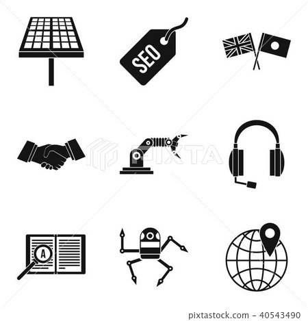 Education technology icons set, simple style - Stock Illustration ...