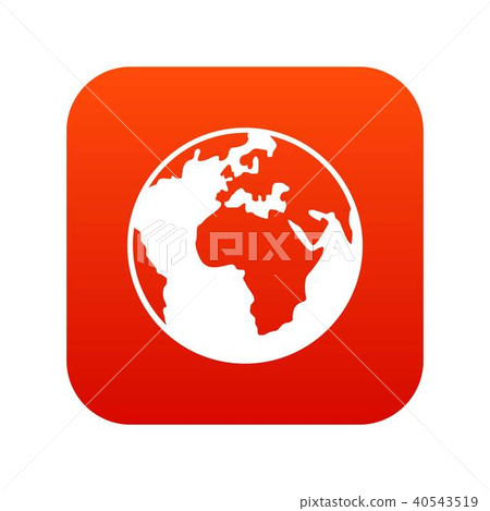 Earth globe icon digital red - Stock Illustration [40543519] - PIXTA