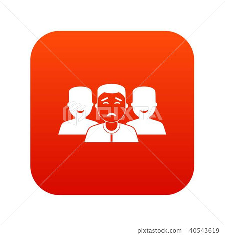 People group icon digital red - Stock Illustration [40543619] - PIXTA