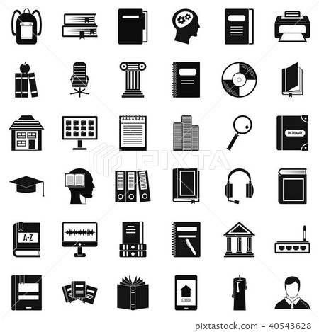 Librarian icons set, simple style - Stock Illustration [40543628] - PIXTA