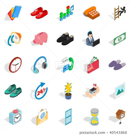 Endowment icons set, isometric style - Stock Illustration [40543868 ...