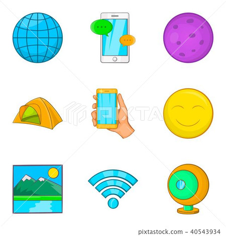 Geological exploration icons set, cartoon style - Stock Illustration ...