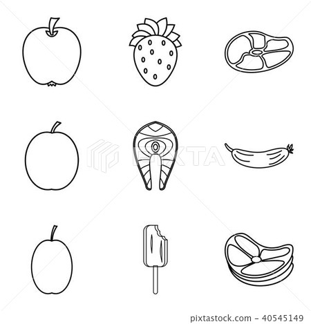 Intake icons set, outline style - Stock Illustration [40545149] - PIXTA