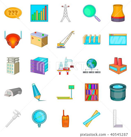 Engineering manager icons set, cartoon style - Stock Illustration ...