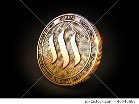 Steem - Cryptocurrency Coin. 3D rendering - Stock Illustration ...