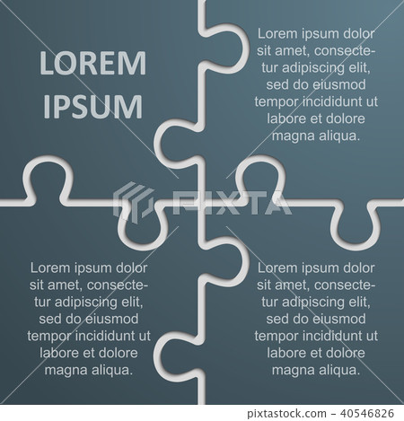 Four Pieces Puzzle Infographic 4 Step Puzzle. - Stock Illustration ...