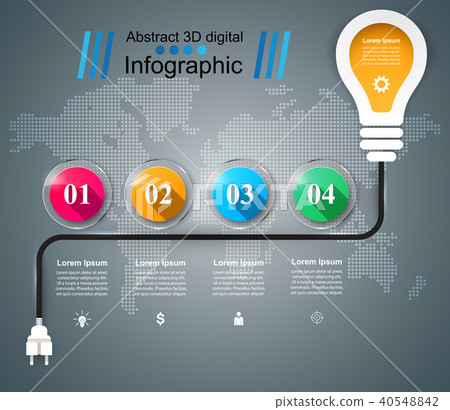 Infographic design. Bulb, Light icon. - Stock Illustration [40548842 ...