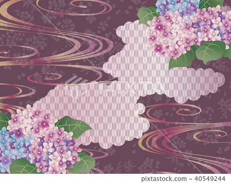 Hydrangea (hydrangea) Japanese pattern background - Stock Illustration ...