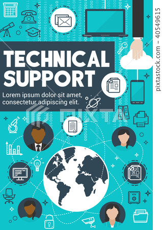 Technical support and customer service banner - Stock Illustration ...