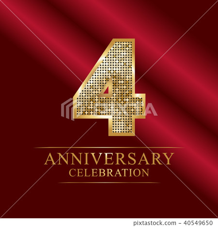 4th Golden shiny mosaic in disco ball style. - Stock Illustration ...