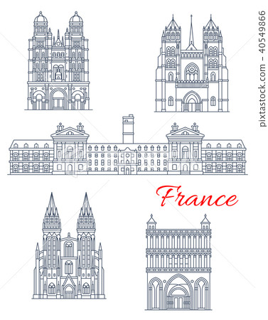 Travel landmark of France architecture icon - Stock Illustration ...