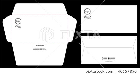 paper envelope dieline mockup template vector eps1 - Stock Illustration ...