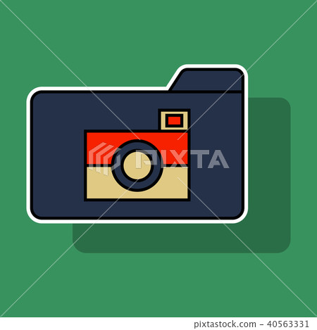 Sticker Pictures Folder Icon. Vector - Stock Illustration [40563331 ...