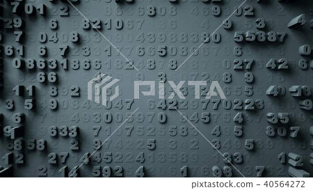 Abstract Numbers Random Motion - Stock Illustration [40564272] - PIXTA